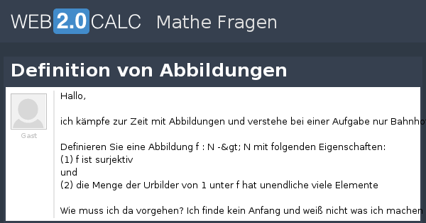 Frage anzeigen - Definition von Abbildungen
