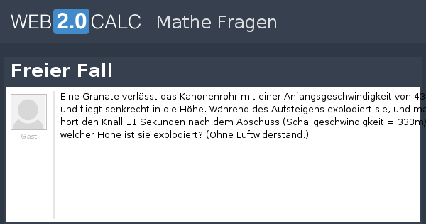 Frage anzeigen - Freier Fall