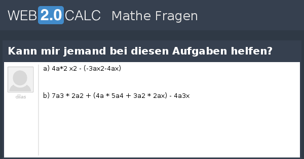 Frage anzeigen - Kann mir jemand bei diesen Aufgaben helfen?
