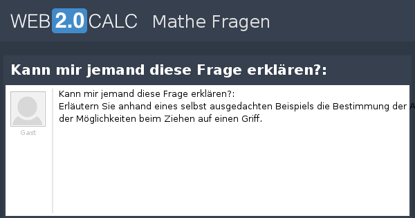 Frage anzeigen - Kann mir jemand diese Frage erklären?: