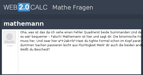 Frage anzeigen - mathemann