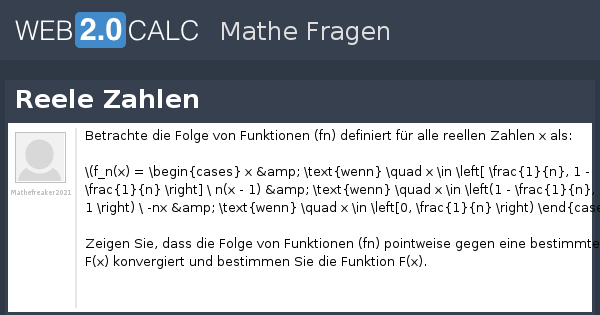 Frage anzeigen - Reele Zahlen