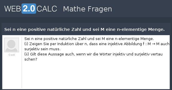 Frage anzeigen - Sei n eine positive natürliche Zahl und sei M eine n ...