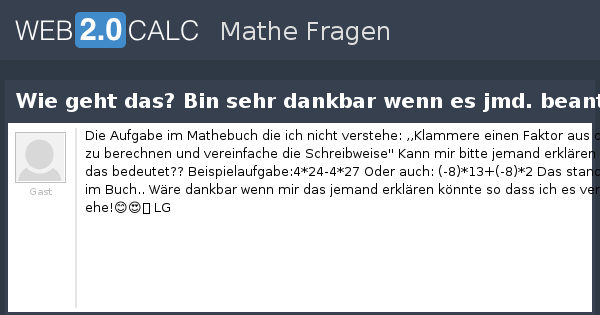 Frage anzeigen - Wie geht das? Bin sehr dankbar wenn es jmd ...